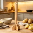 JWZZYD Wooden Meat Chopper, Multi-Functional Ground Beef Smasher and ...
