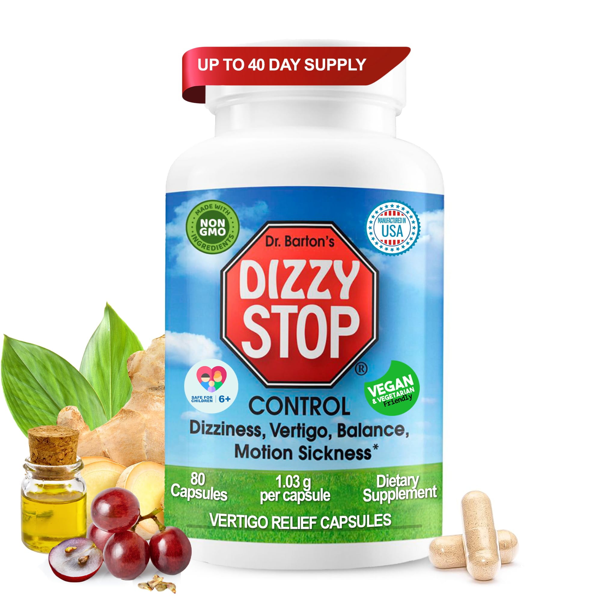 Suplemento Dizzy Stop Dr. Barton's Vertigo Relief 80 cápsulas | Bodega ...