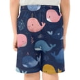 BZSMCE Adjustable Drawstring Casual Shorts With Whale Coral Pattern ...