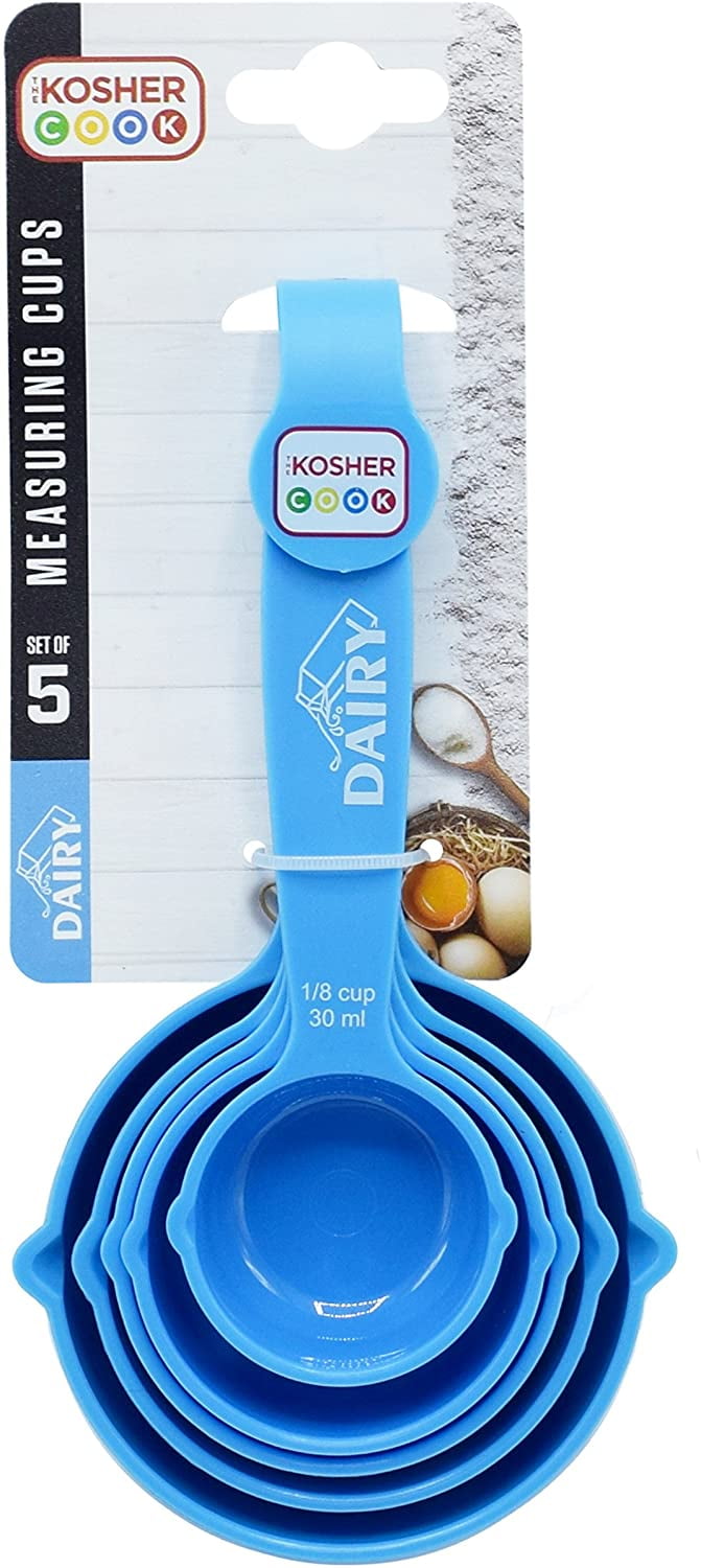 The Kosher Cook, 5 Size Colored Plastic Measure Cup Set - Blue ...