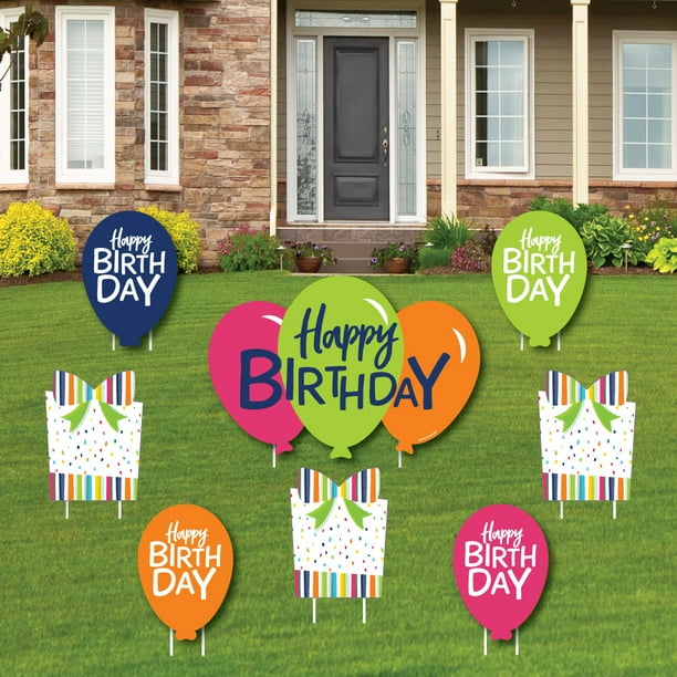 Cheerful Happy Birthday Yard Sign And Outdoor Lawn Decorations