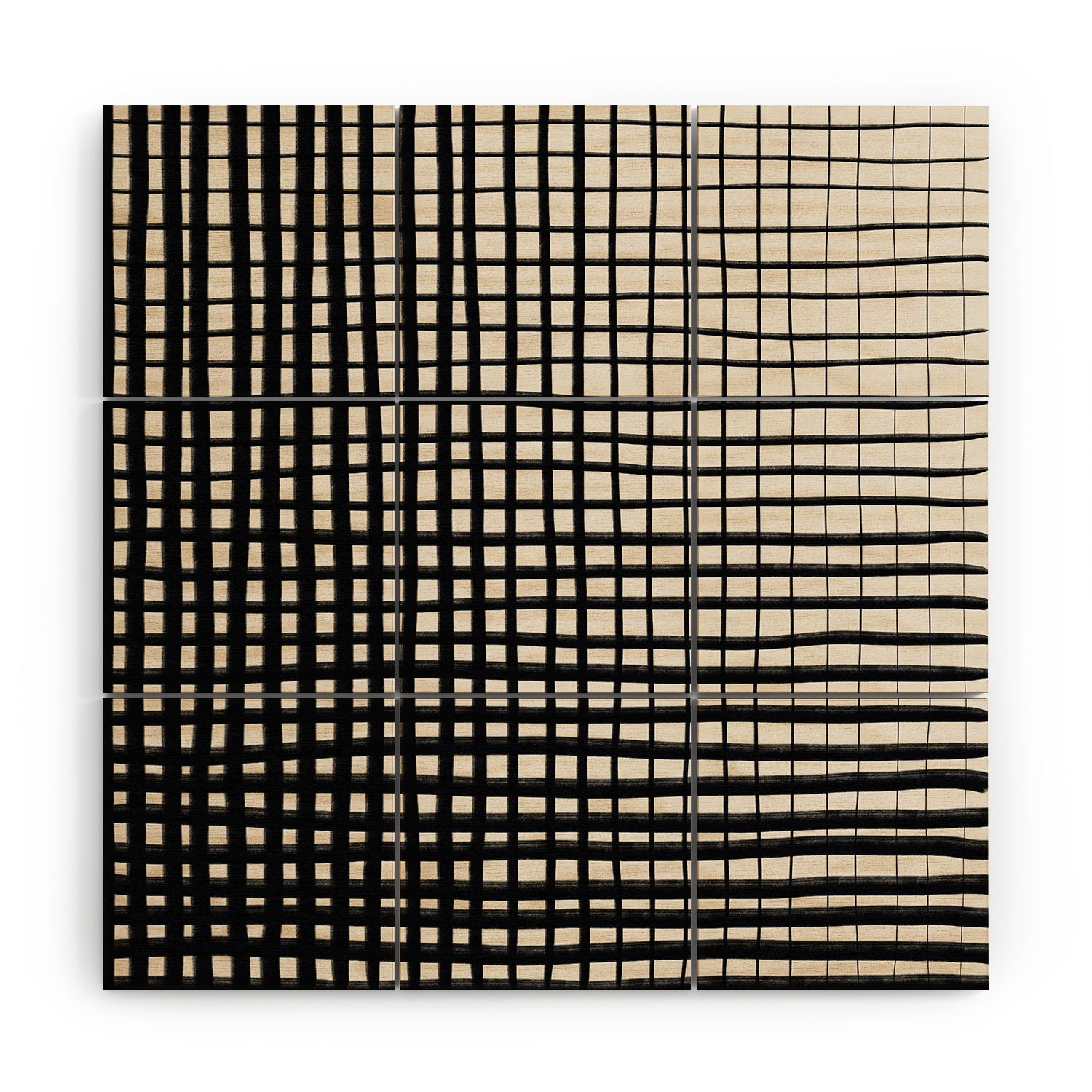 Society6 Alisa Galitsyna Hand Drawn Grid Wood Wall Mural 3' x 3 ...