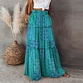 Gyujnb Loose Long Boho Flowers High Elastic Waist With Pockets And Belt