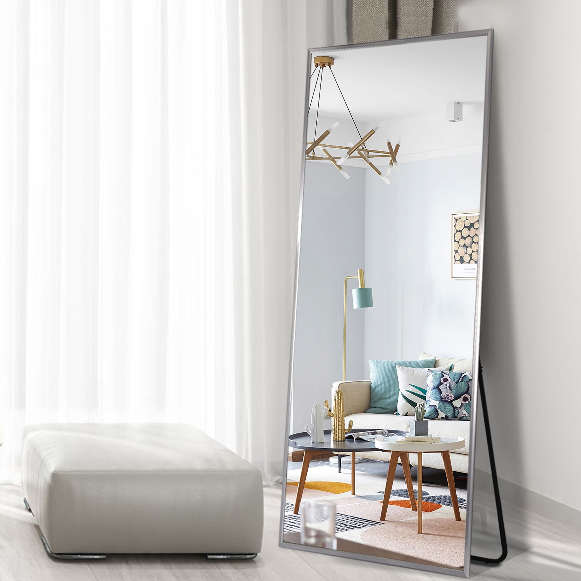 NeuType 22 in x 65 in Oxidized Silver Modern Floor Mirror - Walmart.com