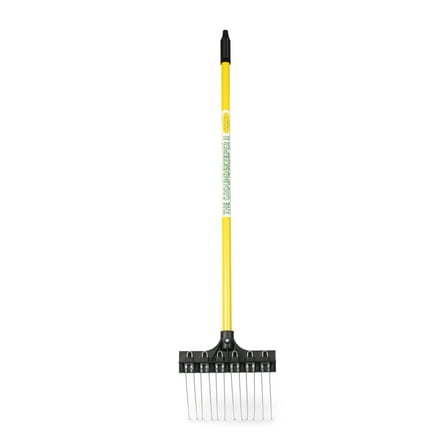THE GROUNDSKEEPER II Mini Rake 18-inch Lightweight Fiberglass Handle, 6 ...