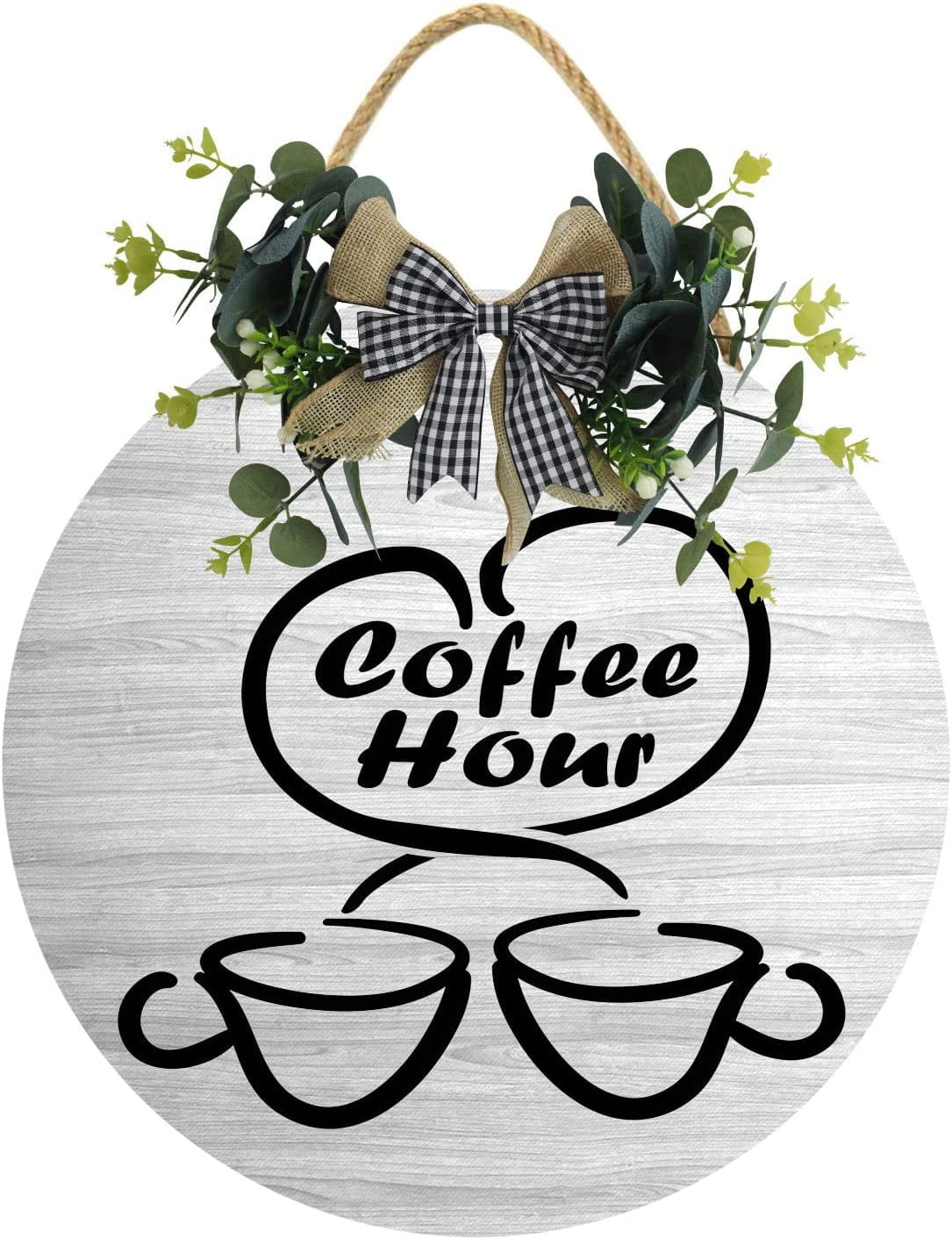 Eveokoki 11" Coffee Hour Sign,Coffee Bar Sign Farmhouse Coffee Wooden ...