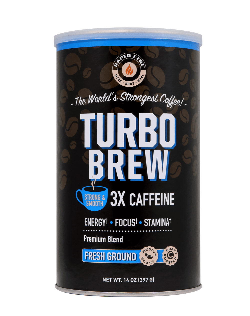 Rapid Fire Turbo Brew Keto Ground Coffee, 14 oz Can - Walmart.com