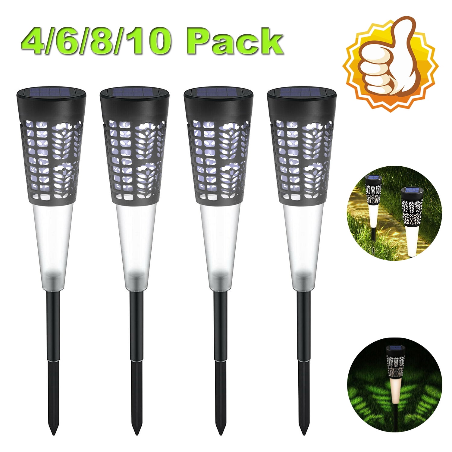 CJC Solar Pathway Lights Solar Garden Lights Outdoor, Waterproof Led ...