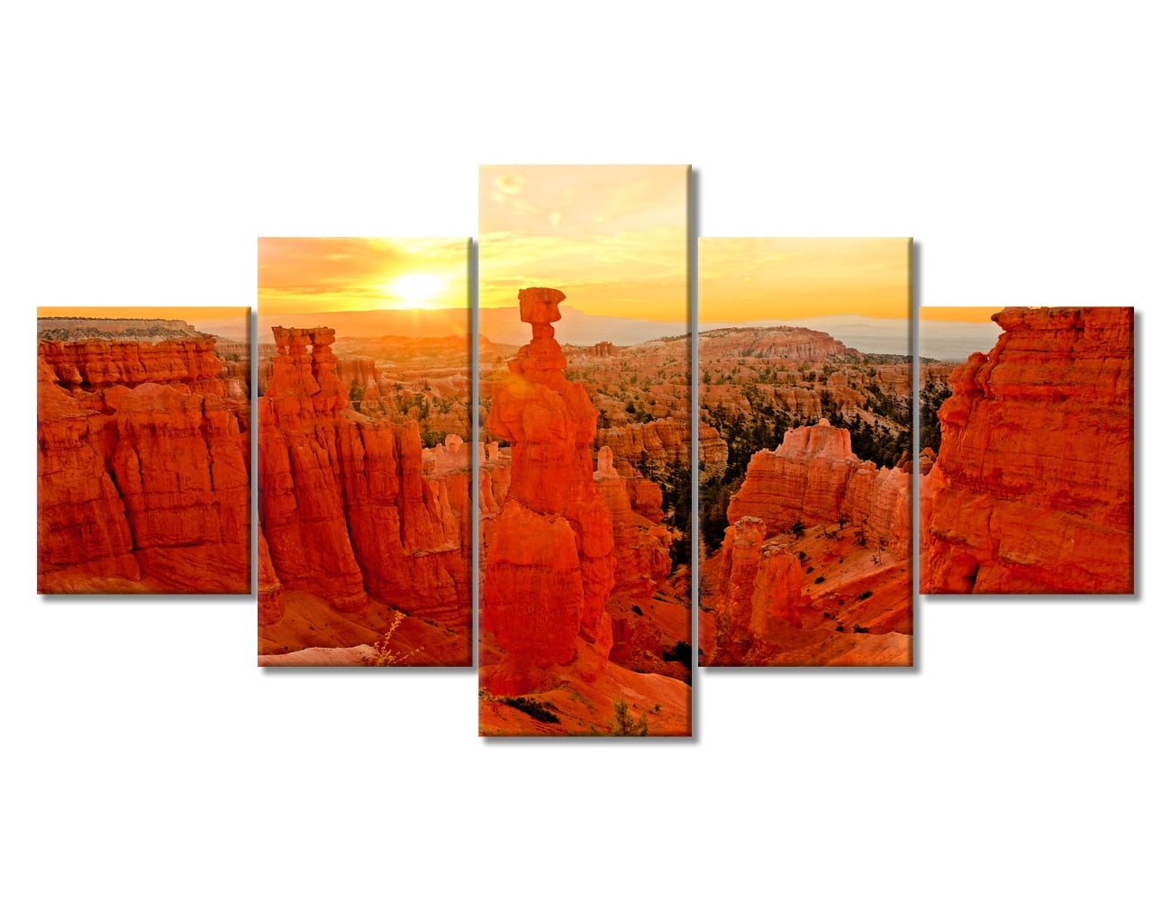 TISHIRON 5PCS Framed Canvas Wall Art Set,60"x32" Bryce Canyon National ...