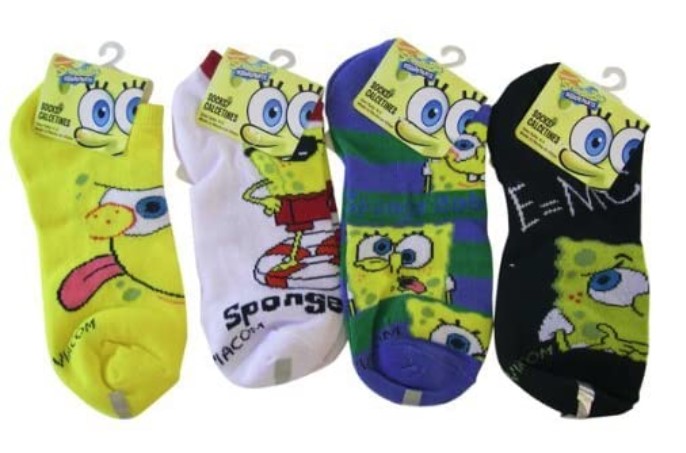 Nick Jr Spongebob Boy's socks (4 pairs/assorted colors) - Walmart.com