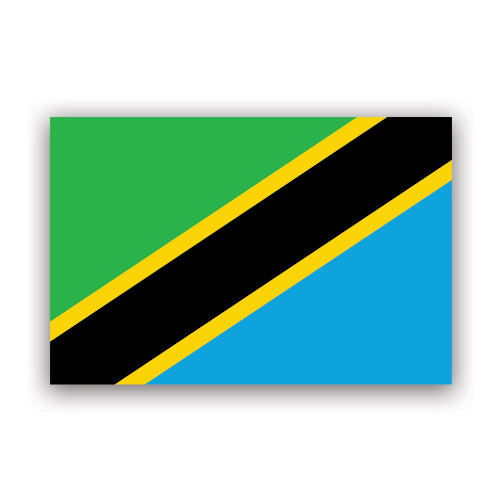 Tanzanian Flag Sticker Decal - Self Adhesive Vinyl - Weatherproof ...