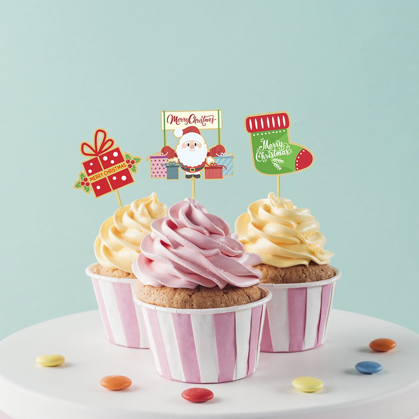 GROFRY Cake Topper Letter Gift Box Shape Santa Claus Sock Acrylic Cake ...