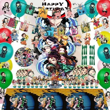 Demon Slayer Birthday Decorations,112pcs Demon Slayer Party Decorations ...