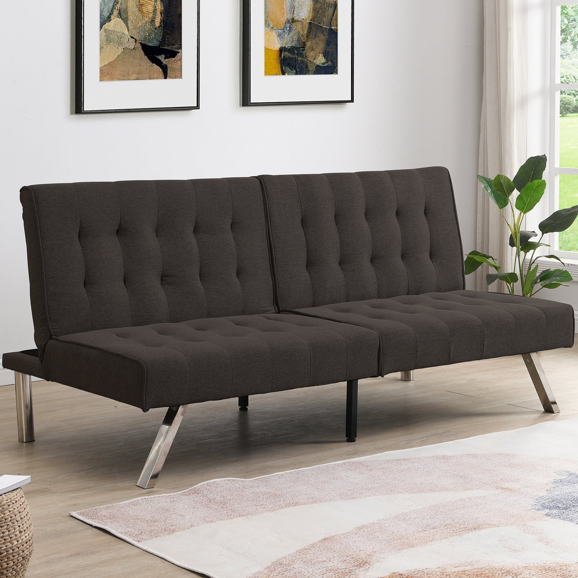 HSUNNS Modern Convertible Tufted Futon Sofa Furniture, Tufted Sofa Bed ...