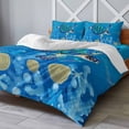 4 Piece Duvet Cover Set Twin, Blue Sea Turtles Motherfish Sea Gall ...