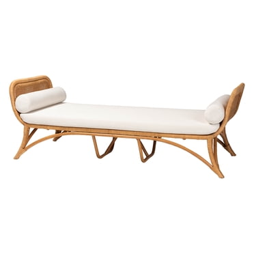 bali & pari Davida Modern Bohemian Natural Brown Rattan Daybed ...