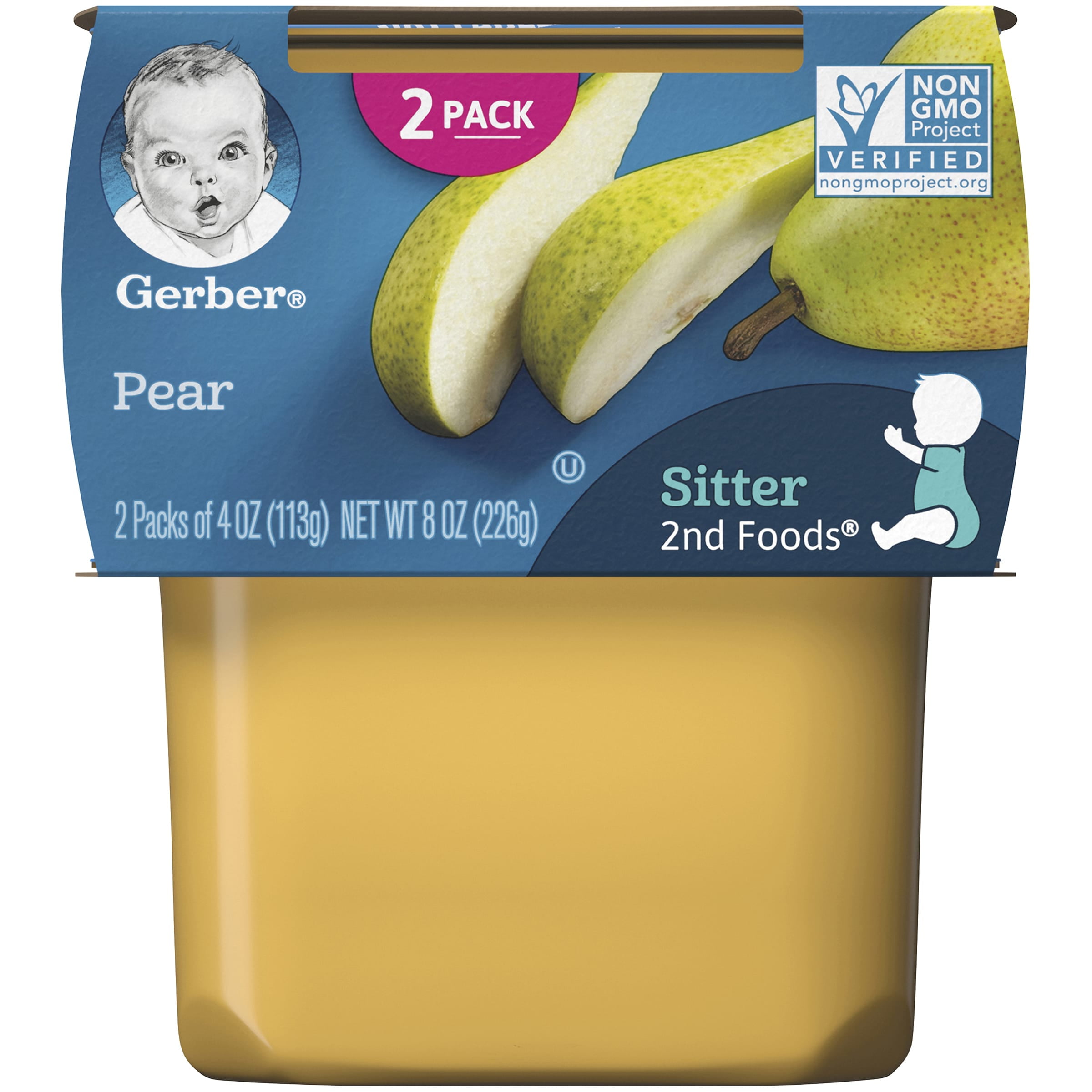 (Pack of 2) Gerber 2nd Foods Pear Baby Food, 4 oz Tubs - Walmart.com ...