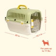 Oodles 20" Plastic Travel Pet Kennel with Clip On Bowl, Green - Walmart ...