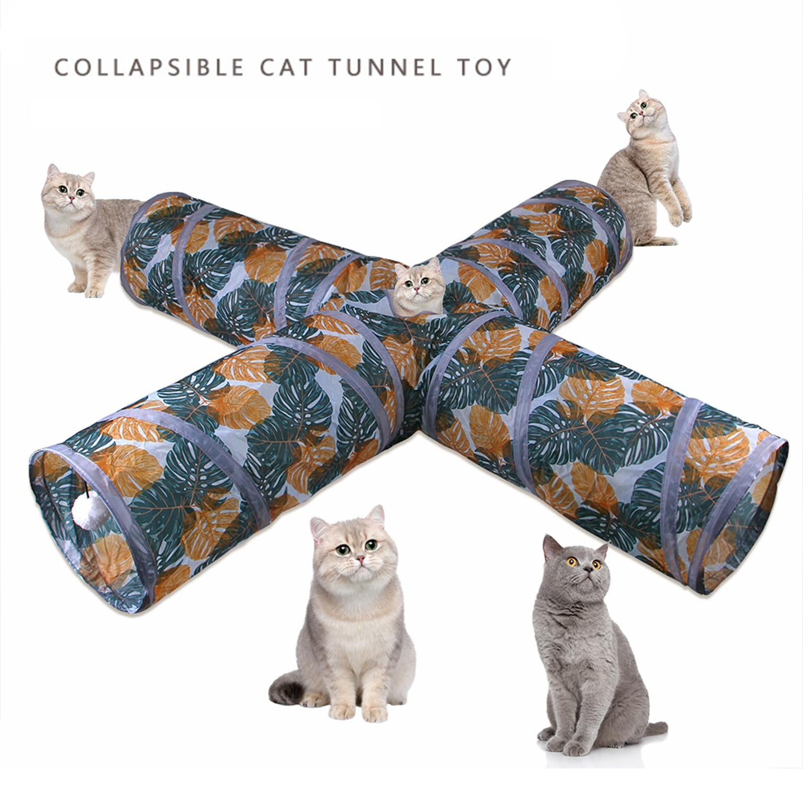 Comfortable Cat Tunnel Collapsible Pet Interactive Toy Kitten Small ...