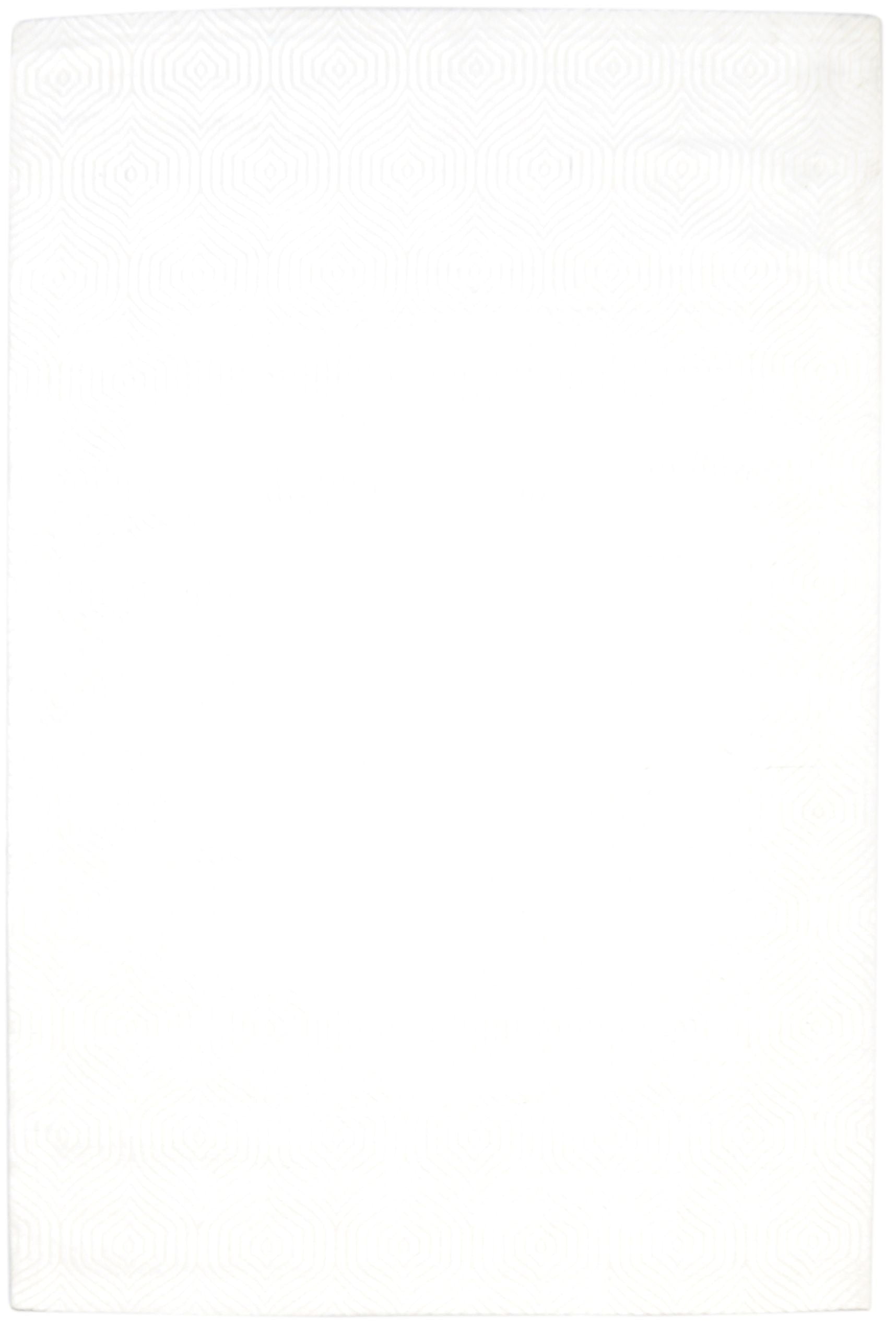 Silk Off-White Rug 5X7 Modern Jacquard Loom Scandinavian Trellis Room ...