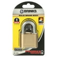 Brinks Solid Brass 50mm Resettable Combination Padlock with 1in Shackle ...