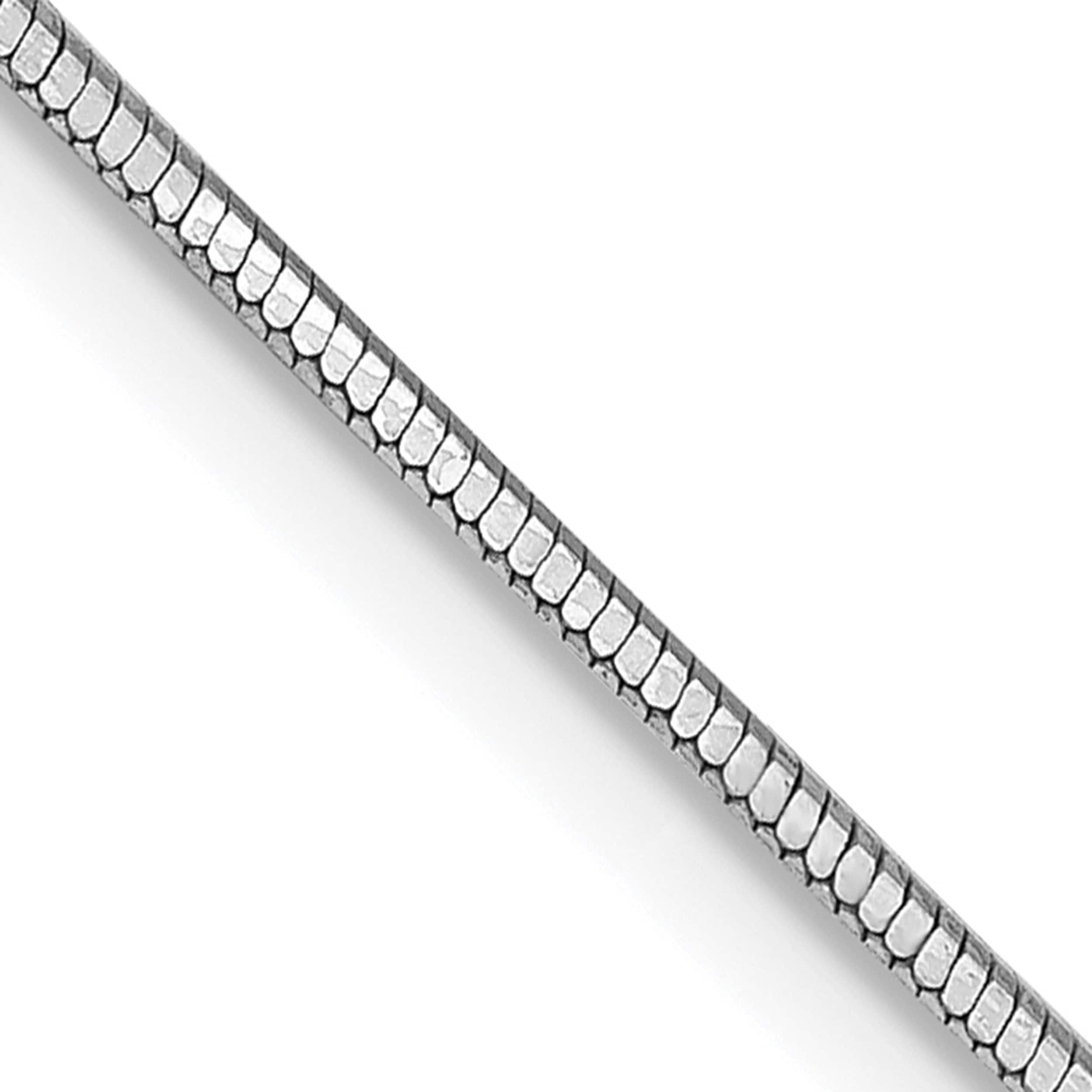 14K White Gold Wg 1.2mm Octagonal Snake Chain (30 X 1.2) Made In Peru ...