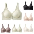 COMVALUE Women's Plus Size Front Closure Lace Seamless Wireless Bra No ...