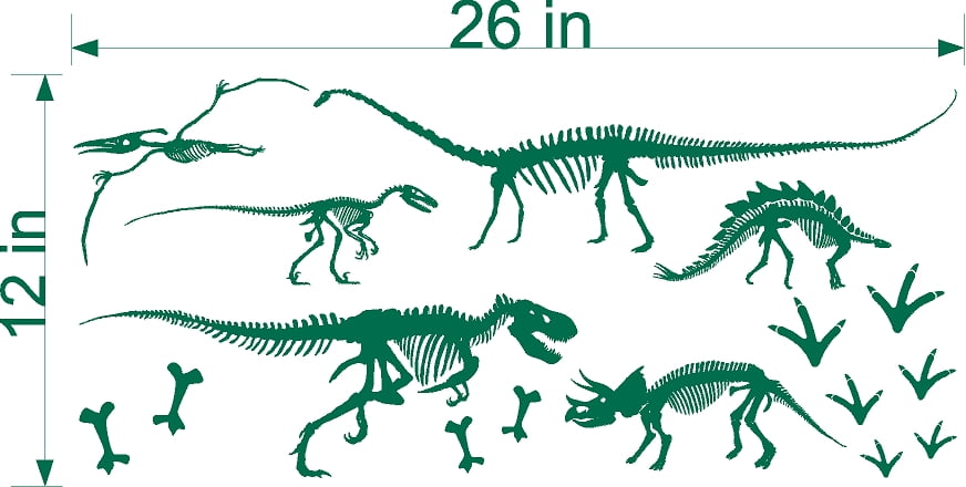 DINOSAUR BONES VINYL WALL DECAL (YOU CHOOSE SIZE AND COLOR!) - Walmart.com