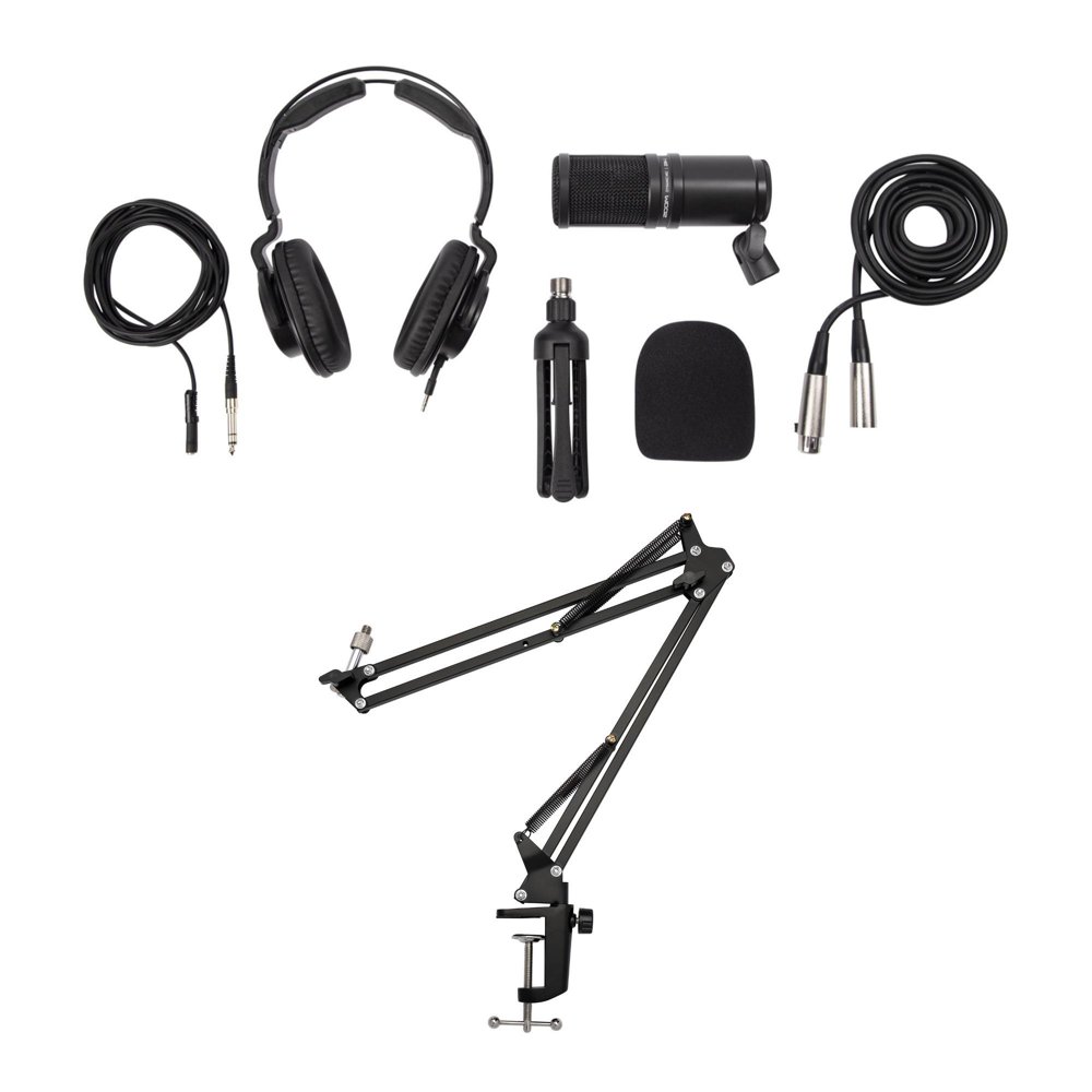 Zoom ZDM-1 Podcast Microphone Pack Accessory Bundle and Knox Gear Boom ...