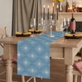 Blue Dotted Lines Burlap Cotton Table Runner 14x72 Inches Long ...