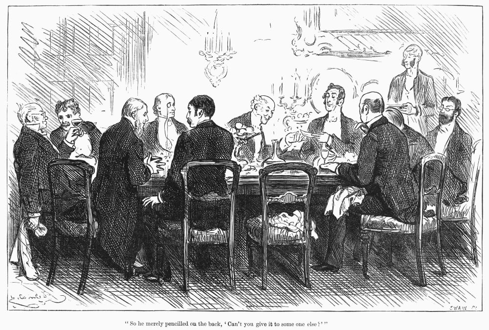 Dinner Party 1880 Nillustration From An English Newspaper 1880 Poster ...