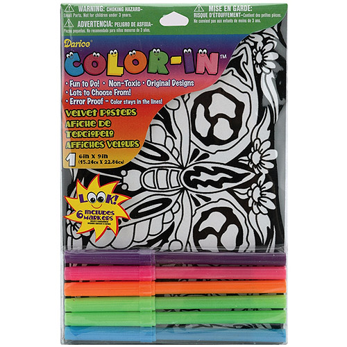 Velvet Poster With Markers Butterfly 6X9 - Walmart.com