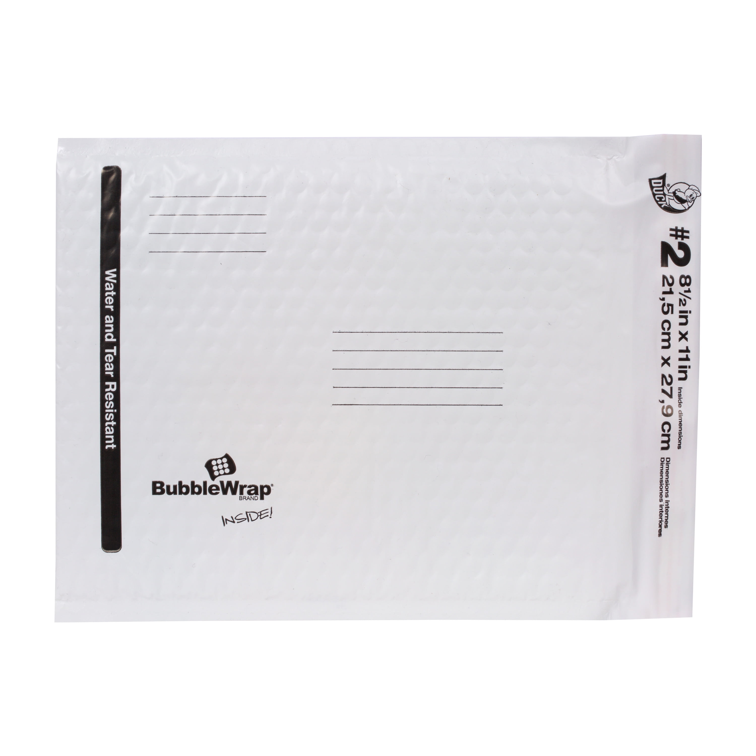 Duck Brand Bubble Wrap Cushioned Poly Envelope - White, 8.5 in. x 11 in ...