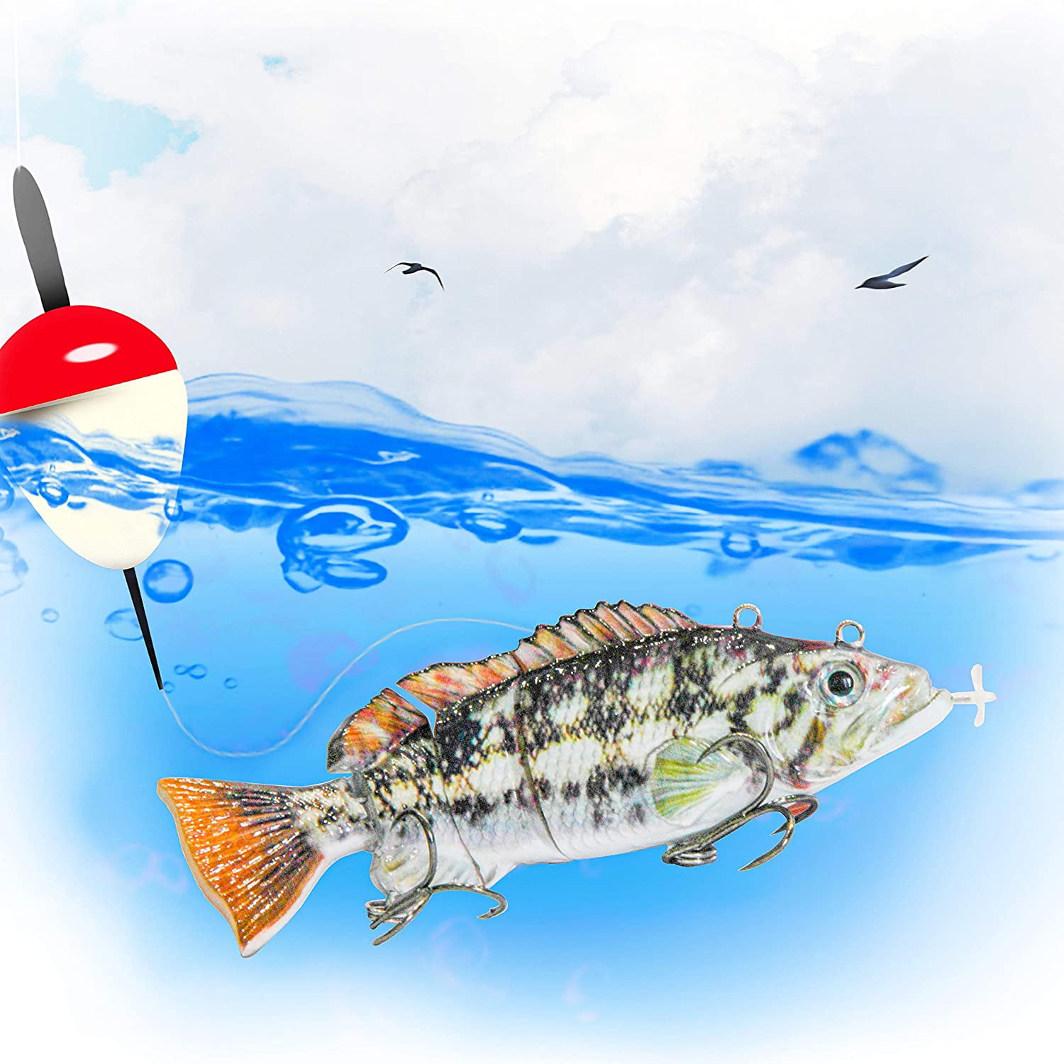 UFISH Large Robotic Fishing Lure 5.5", Self swimming animated fishing ...