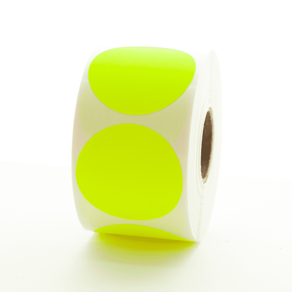 Fluorescent Yellow Circle Stickers and Labels - 1.5" - Walmart.com