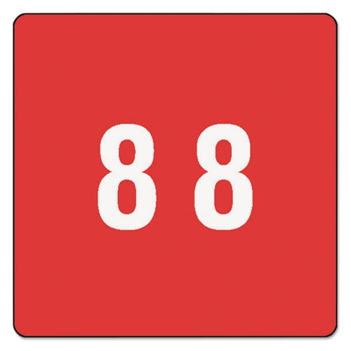 "Numerical End Tab File Folder Labels, 8, 1.5 X 1.5, Red, 250/roll ...