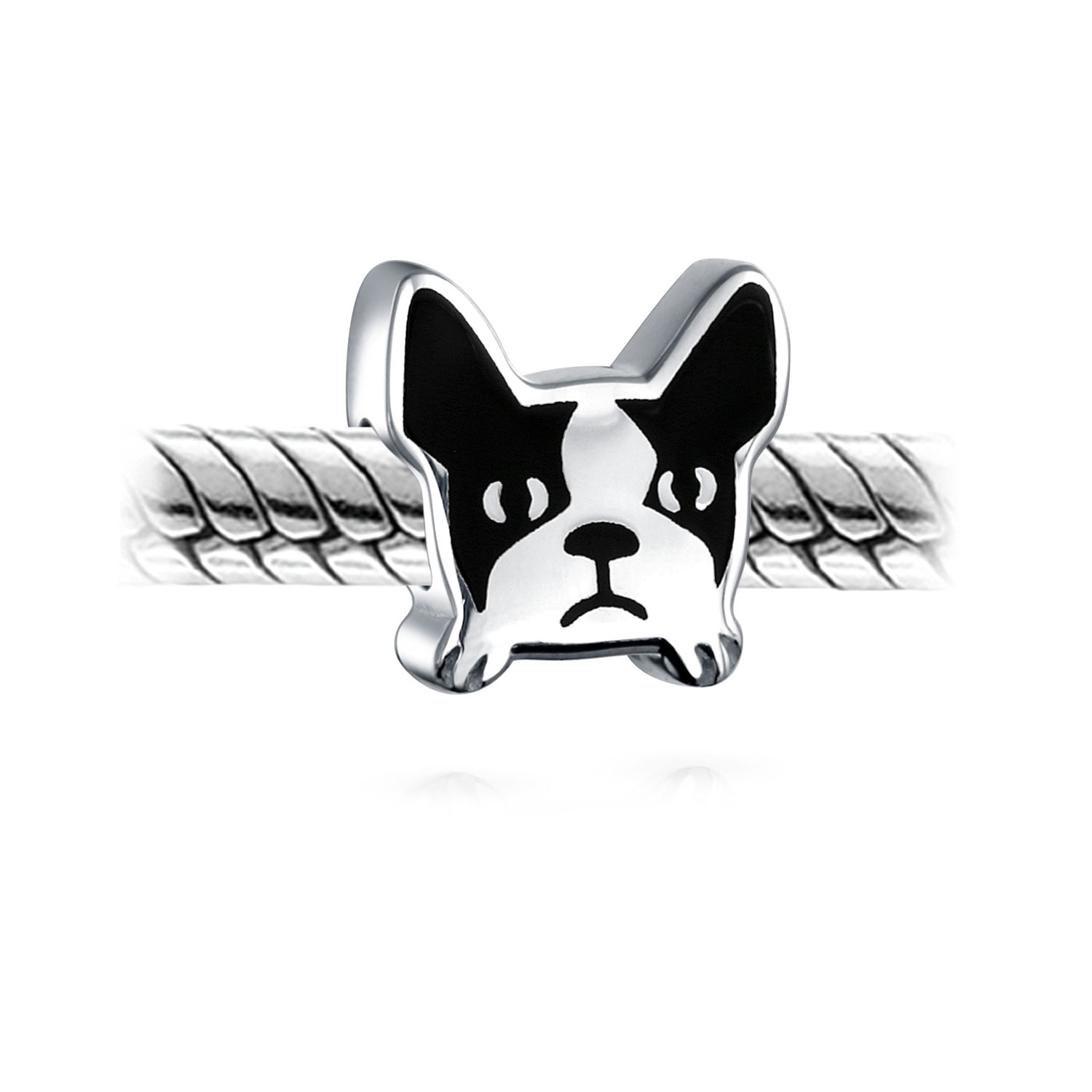 Frenchie French Bulldog Face Dog Pet Charm Bead 925 Sterling Silver ...