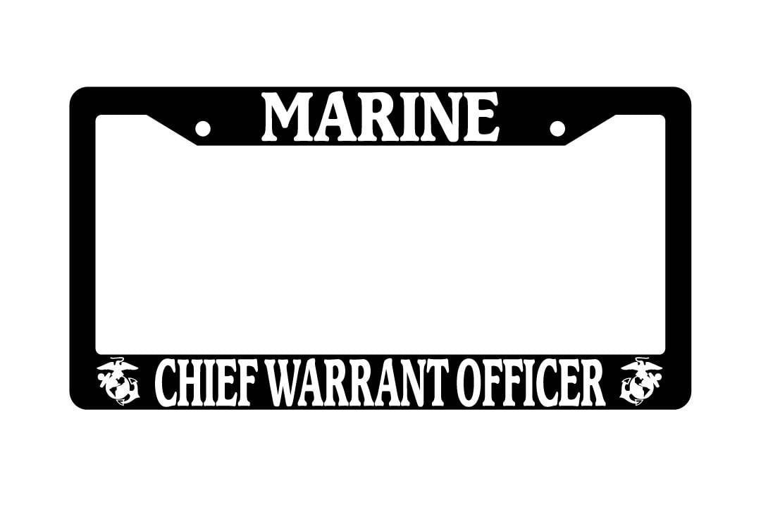 Marine Chief Warrant Officer Black Plastic License Plate Frame ...