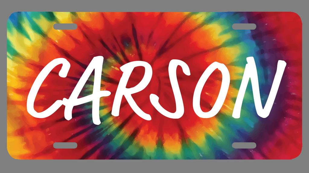 Carson Name Tie Dye Style License Plate Tag Vanity Novelty Metal | UV ...