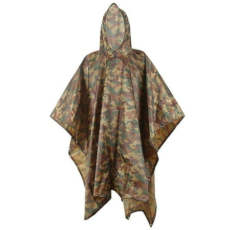 HUSERYT Rain Poncho Waterproof Rain Cape, 3 In 1 Multifunctional ...