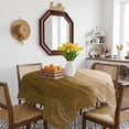 Abstract Ombre Brown White Waves Table Cloth 54x54in, Waterproof Square ...