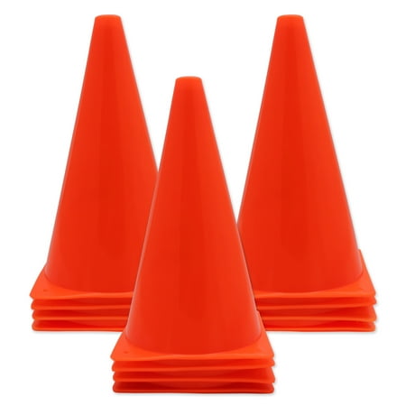 Safety Cone 9In With Base, Pack of 12 - Walmart.com