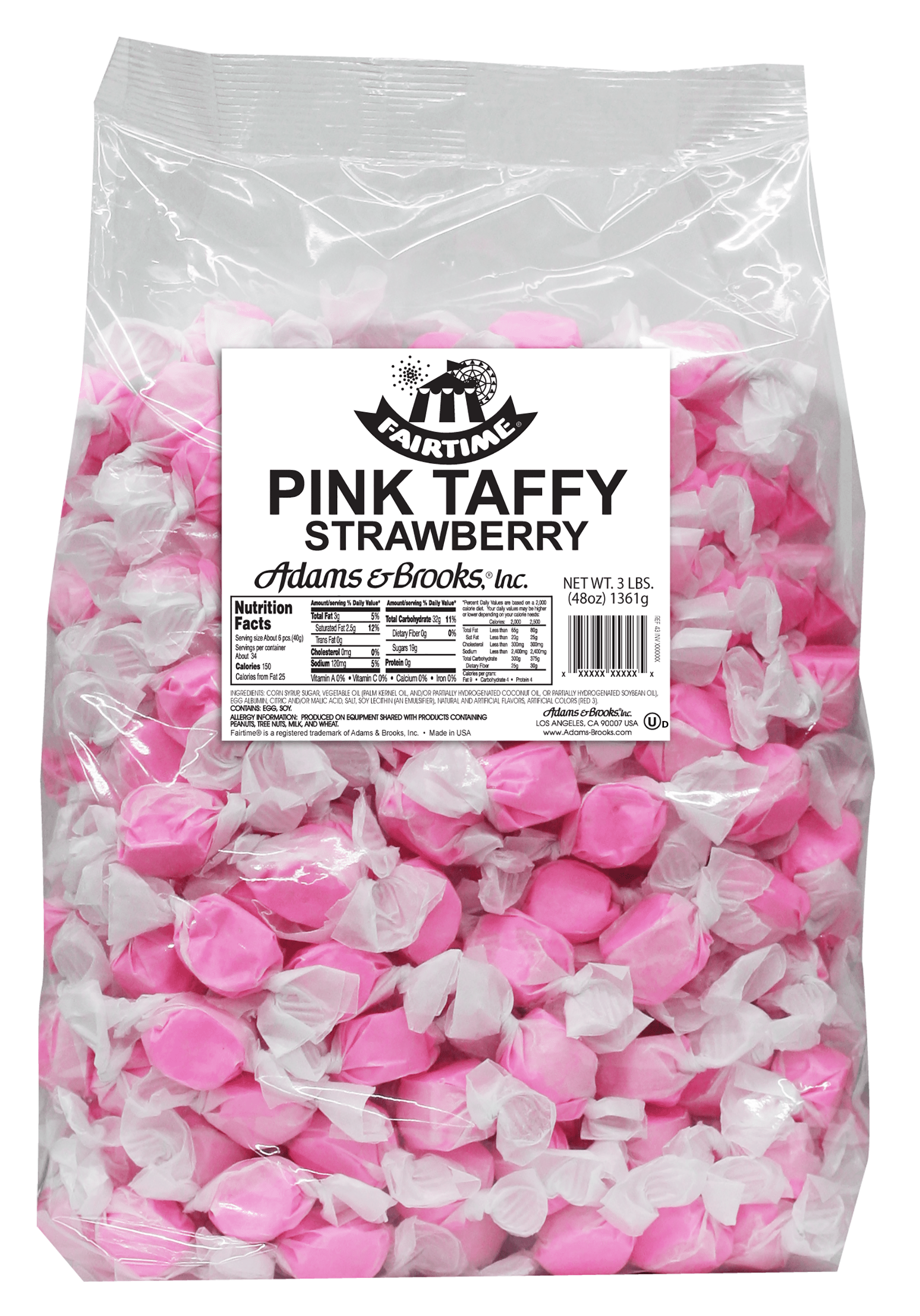 Adams & Brooks Fairtime Taffy – Bulk Pink Candy for Candy Buffets ...