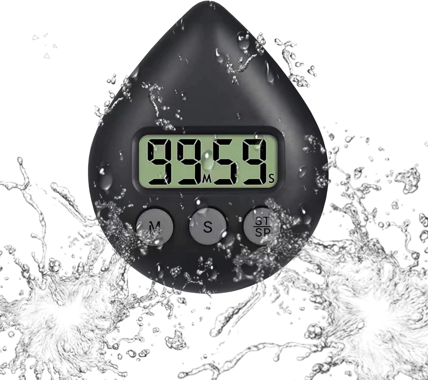 Silent Non-Ticking Battery Operated Shower Timer, Waterproof Digital ...