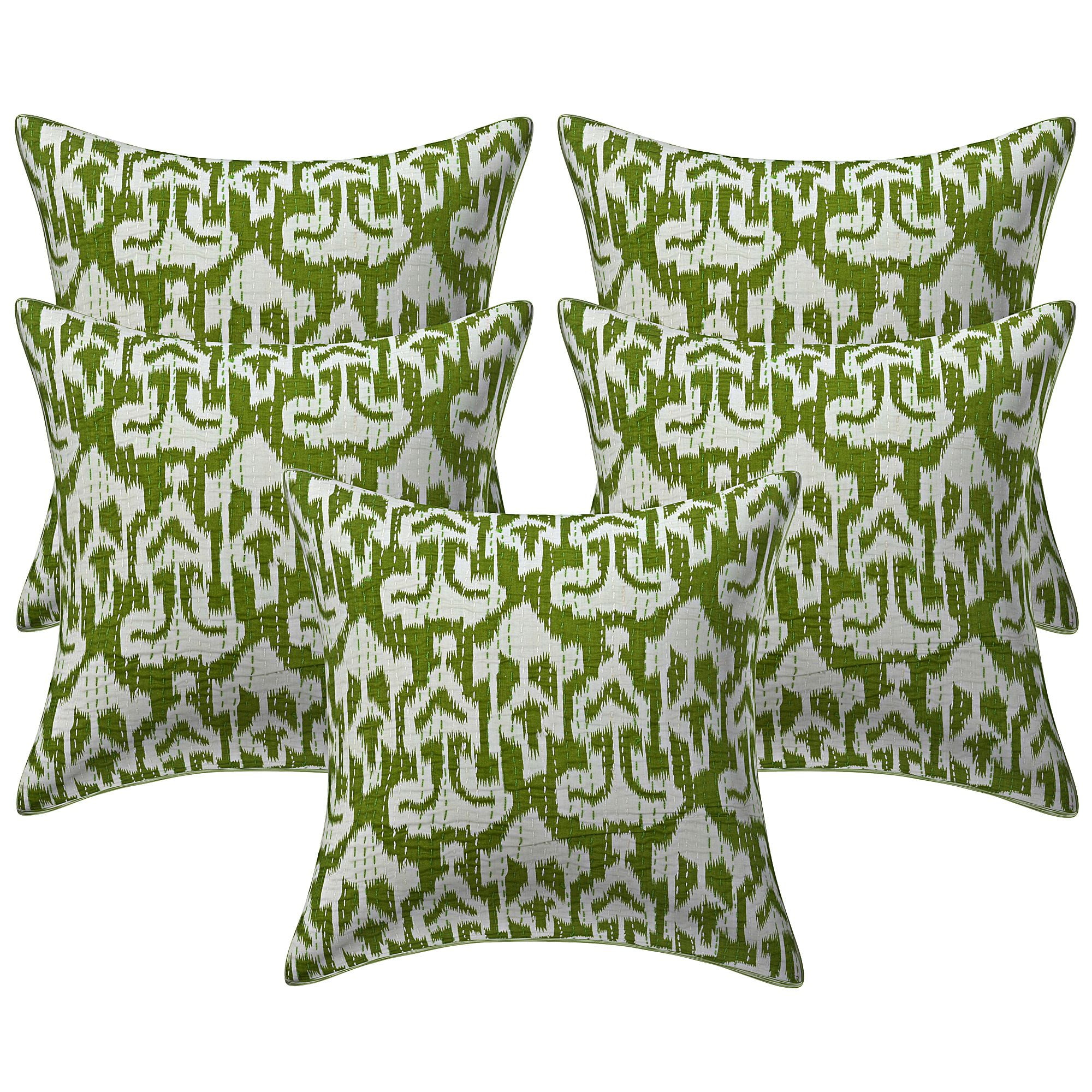 Stylo Culture Ethnic Settee Sofa Throw Pillow Covers 16x16 Kantha ...