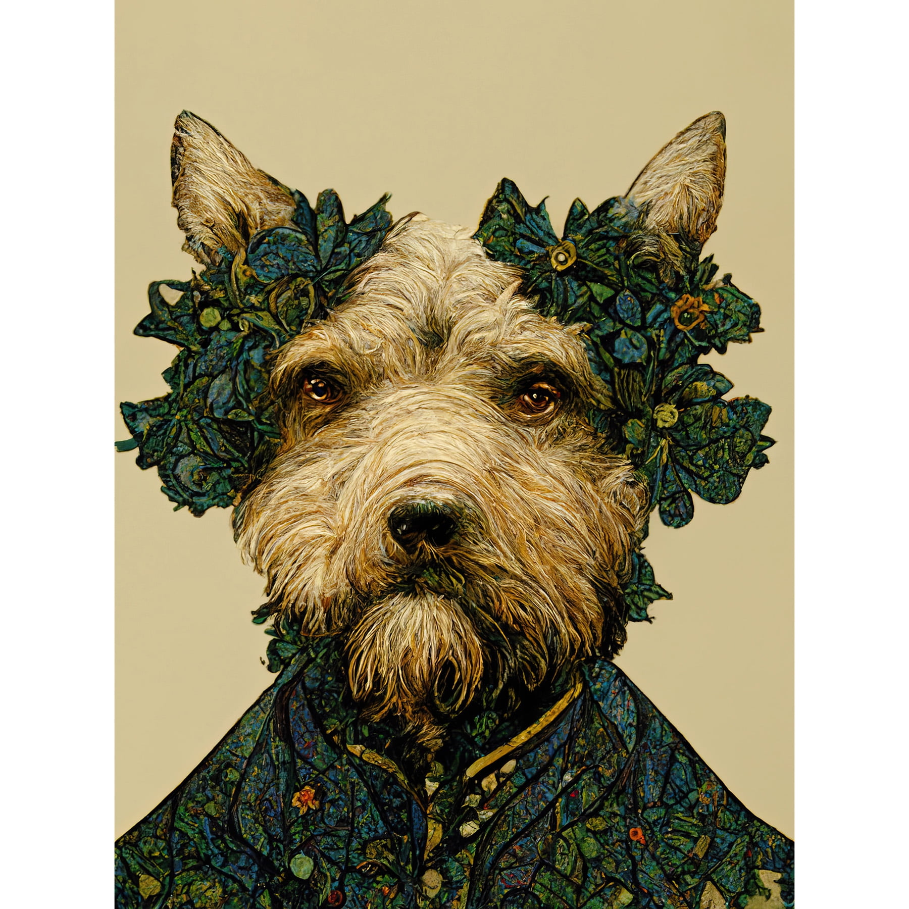 Cute Fun Westie Dog Vintage William Morris Style Unframed Wall Art ...