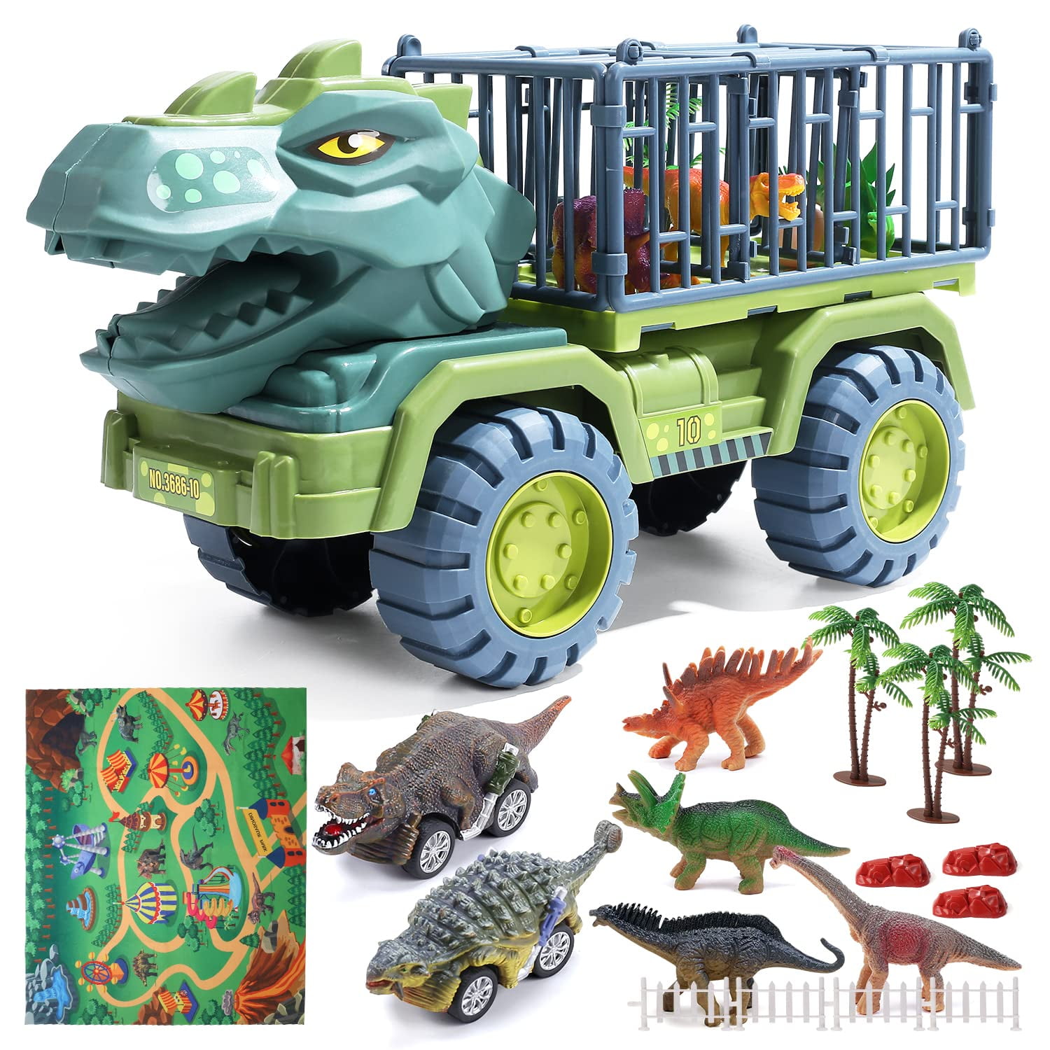 Dinosaur Truck Dinosaur Transport Car Carrier Truck With Dinosaur Toys Friction Powered Cars