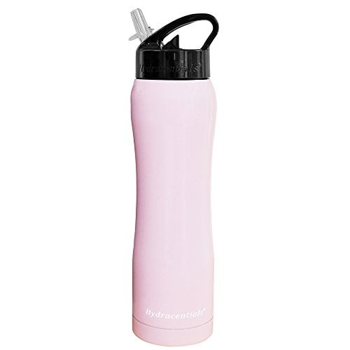 Hydracentials Stainless Steel Vacuum Insulated Water Bottle With Straw (Ballet Pink, 25 oz ...