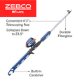 Zebco Kids Wilder Spincast Reel and Telescopic Fishing Rod Combo ...