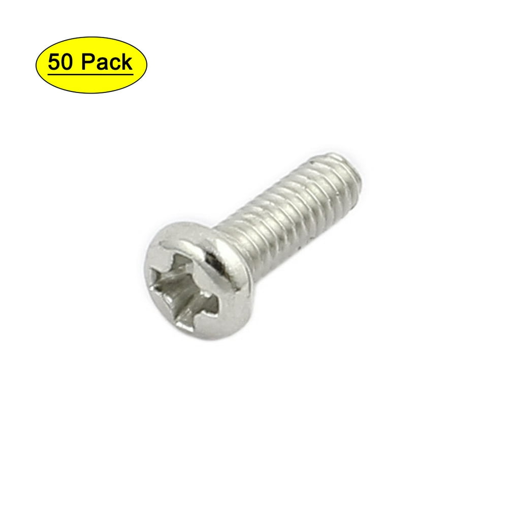 Uxcell M2x6mm Stainless Steel Pan Head Machine Screws Bolts (50-pack ...